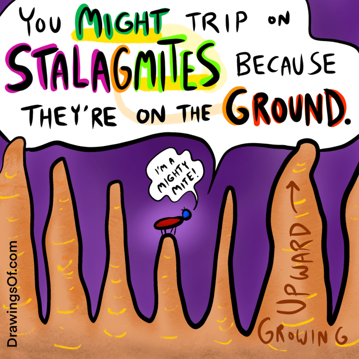 Stalactites vs. Stalagmites: The Difference in Cave Spikes - Drawings Of...