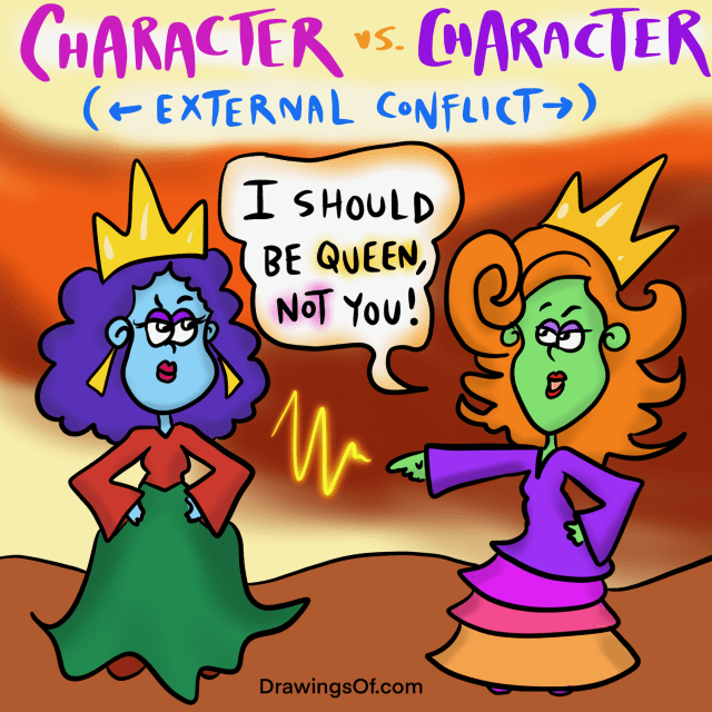 Types of Conflict in Literature, Film, or TV... Illustrated! - Drawings ...