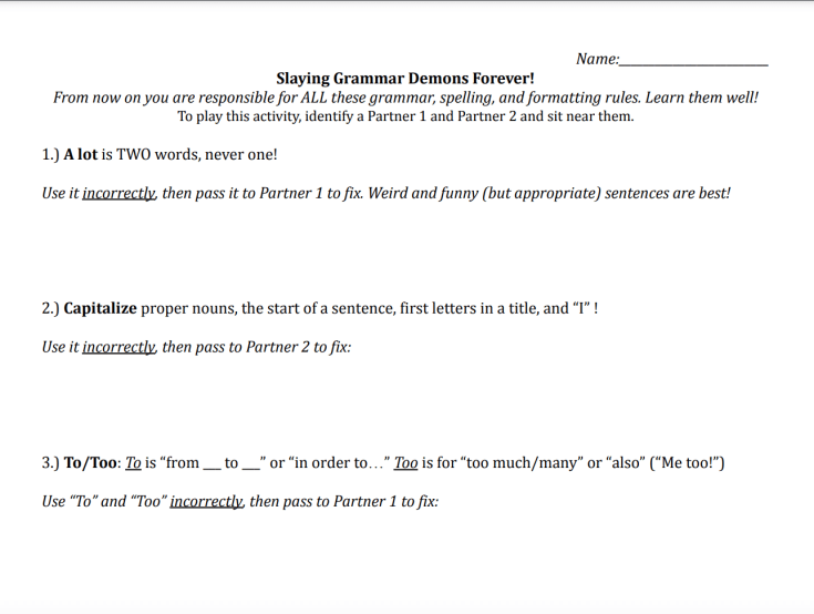Common Writing Mistakes, Proofreading, and Homophones Worksheet ...
