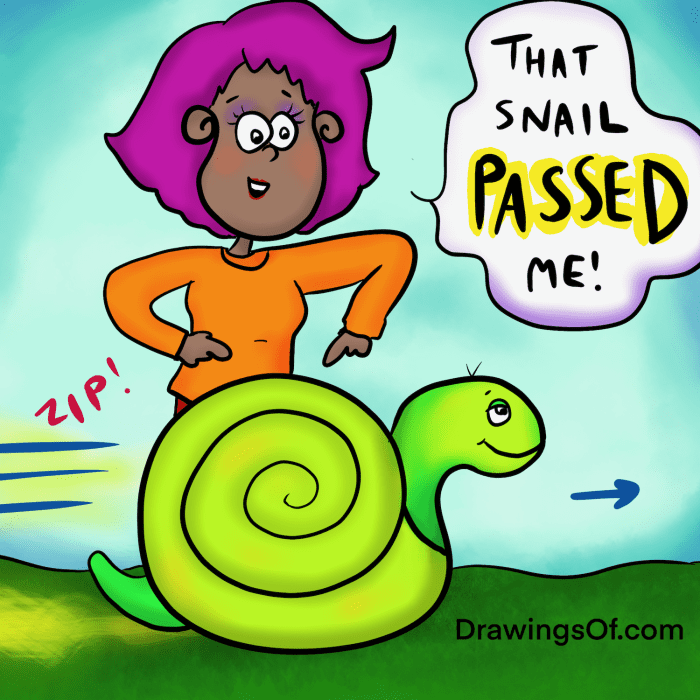 Cute Snail Drawing: Easy Cartoon Art - Drawings Of...