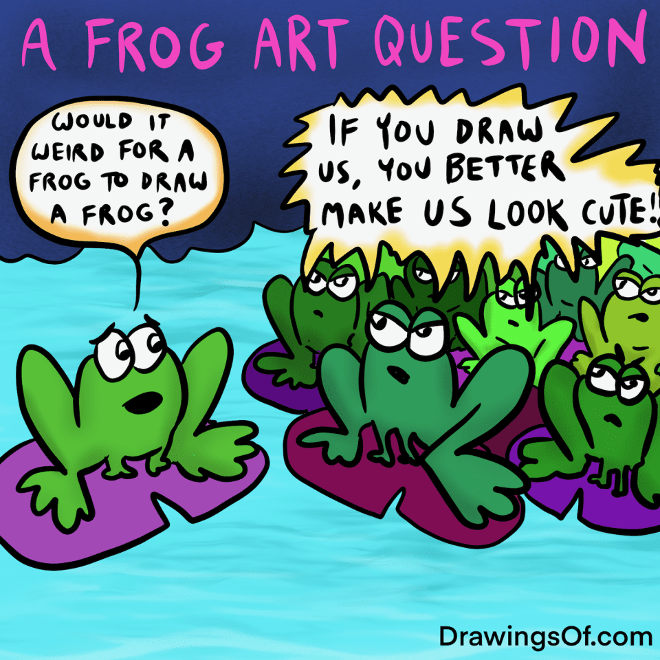 Cute Frog Drawing: Easy Instructions - Drawings Of...