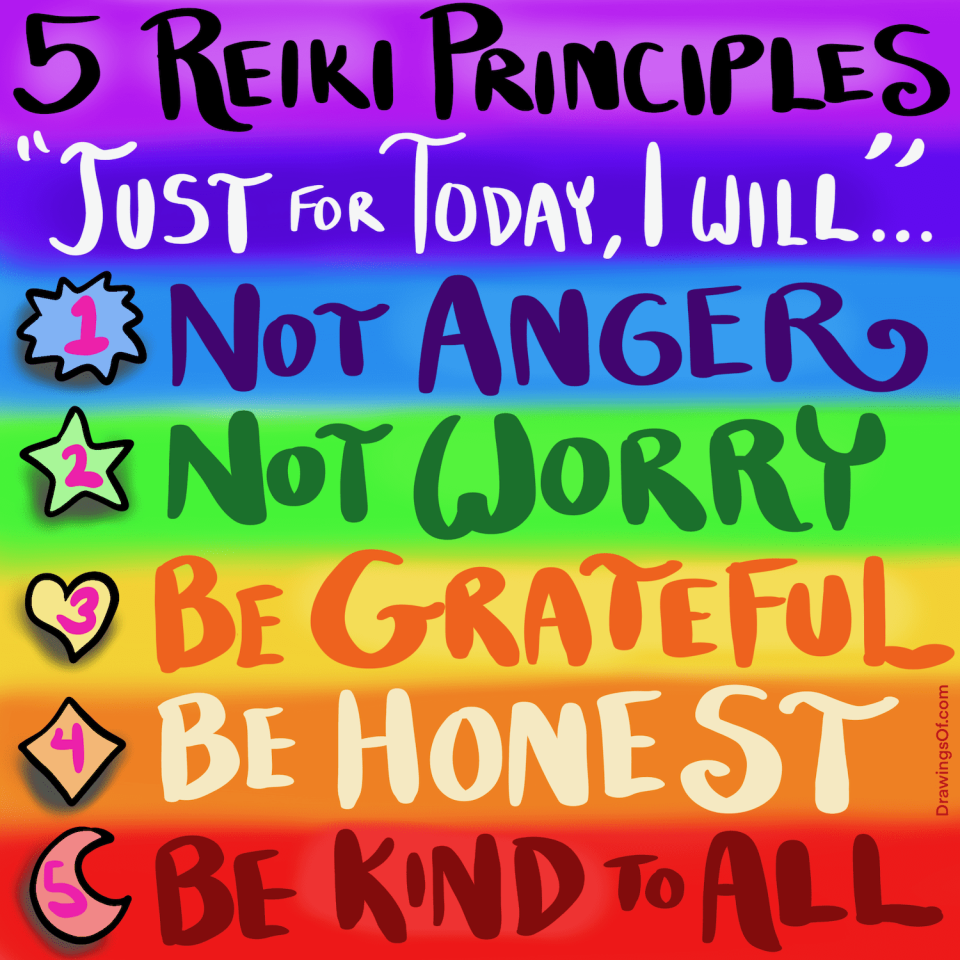 Reiki Principles: How Do These 5 Help? - Drawings Of...