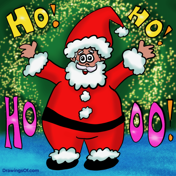 Santa Drawing - and the Santa Hat, Too! - Drawings Of...