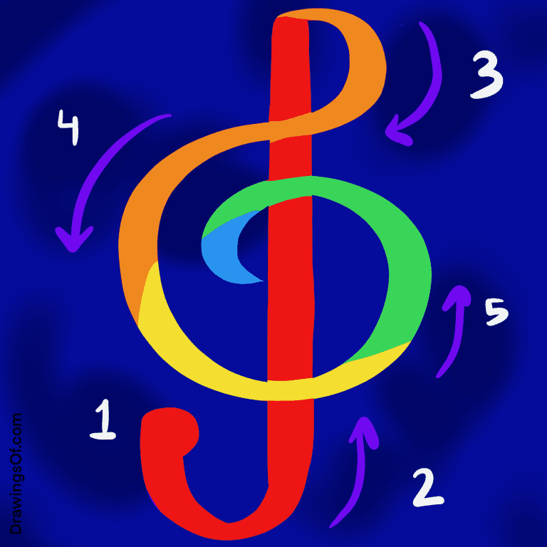 How to Draw a Treble Clef Music Symbol - Drawings Of...