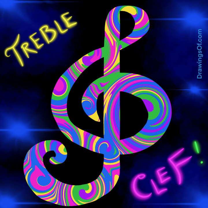How to Draw a Treble Clef Music Symbol - Drawings Of...