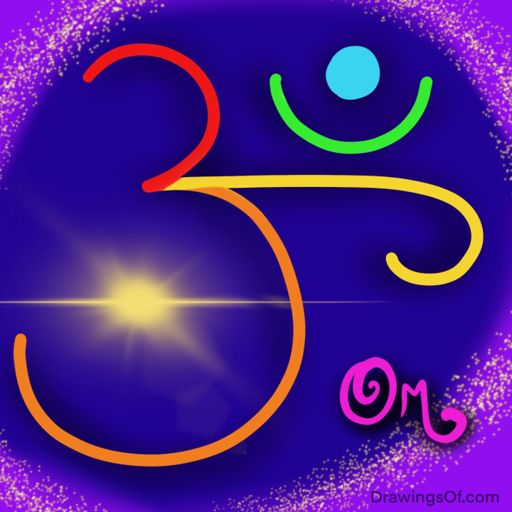 The Om Symbol Meaning, and Drawing It - Drawings Of...