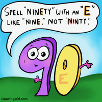 Ninty or Ninety? How to Correctly Spell 90... - Drawings Of...