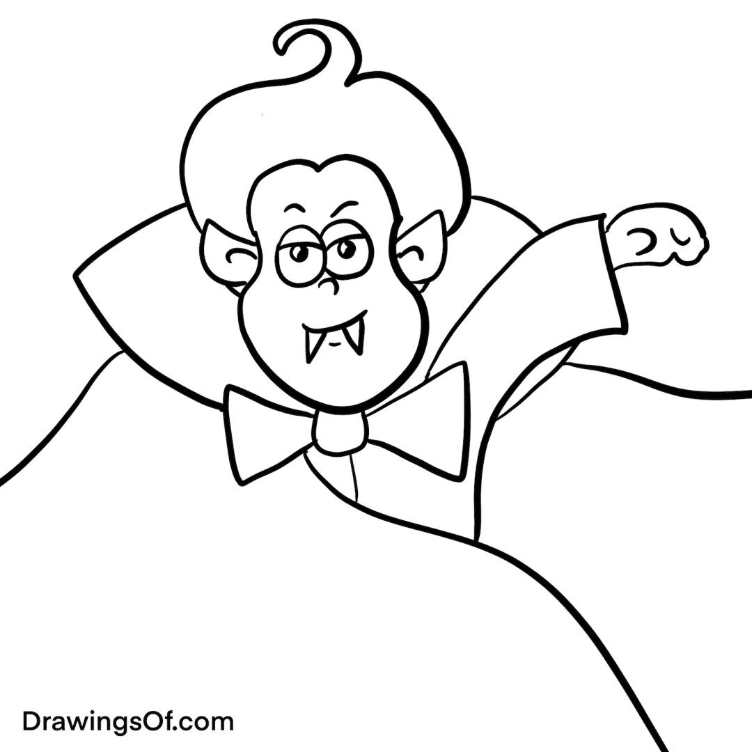 Vampire Drawing: Easy, Cute Cartoon Art Instructions - Drawings Of...