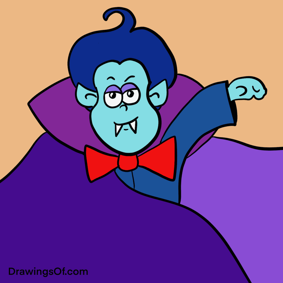 Vampire Drawing: Easy, Cute Cartoon Art Instructions - Drawings Of...