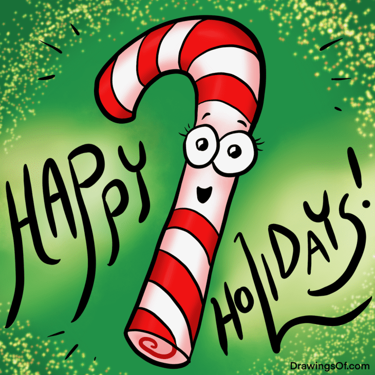 Candy Cane Drawing: Easy, Cute Cartoons - Drawings Of...