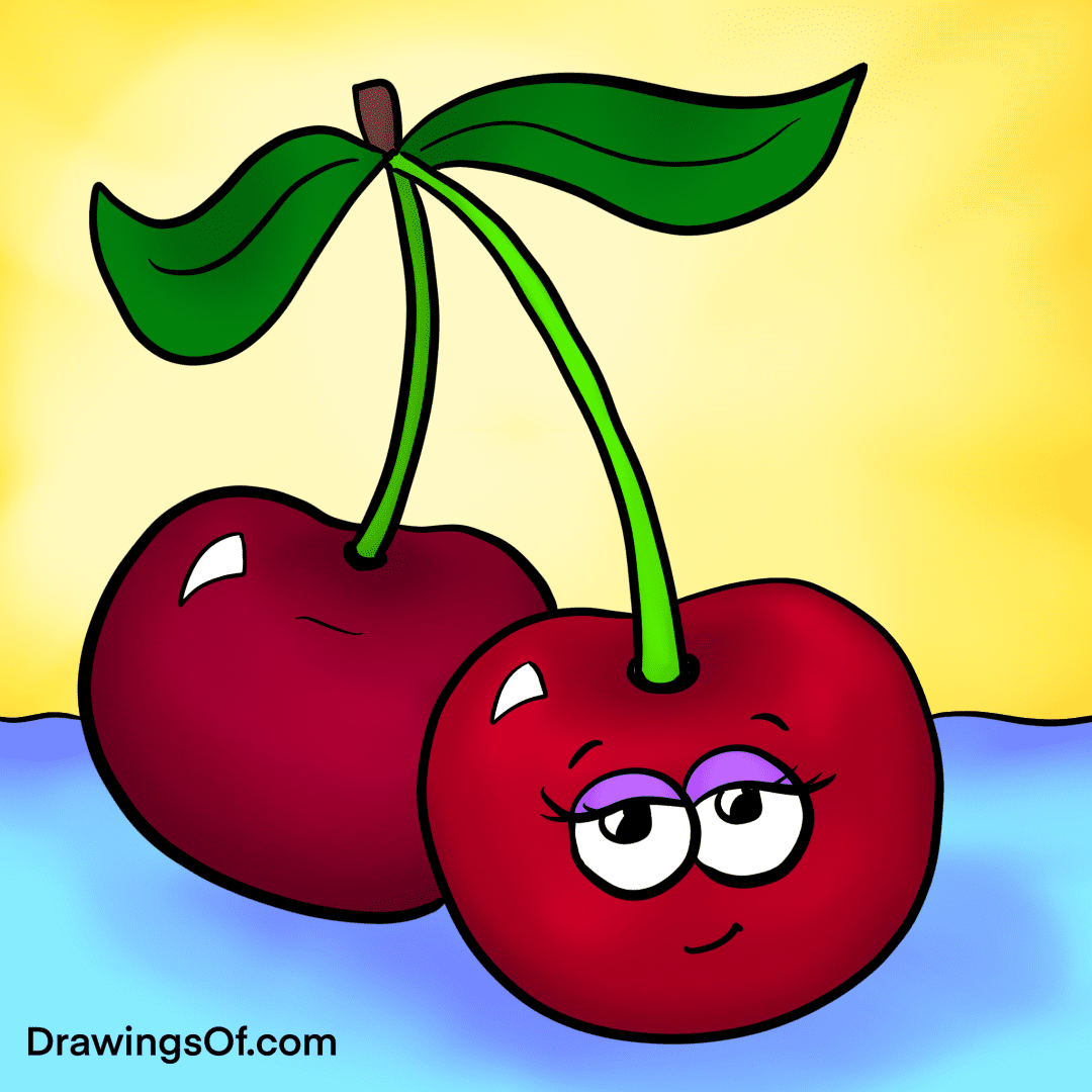 Cherry Drawing: Easy, Cute Instructions - Drawings Of...
