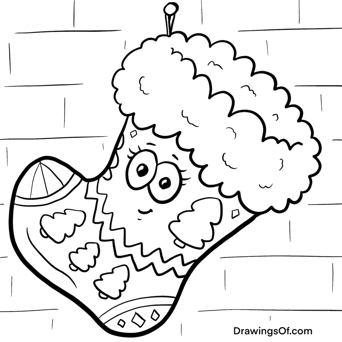 Christmas Stocking Drawing: Easy, Cute Cartoons - Drawings Of...