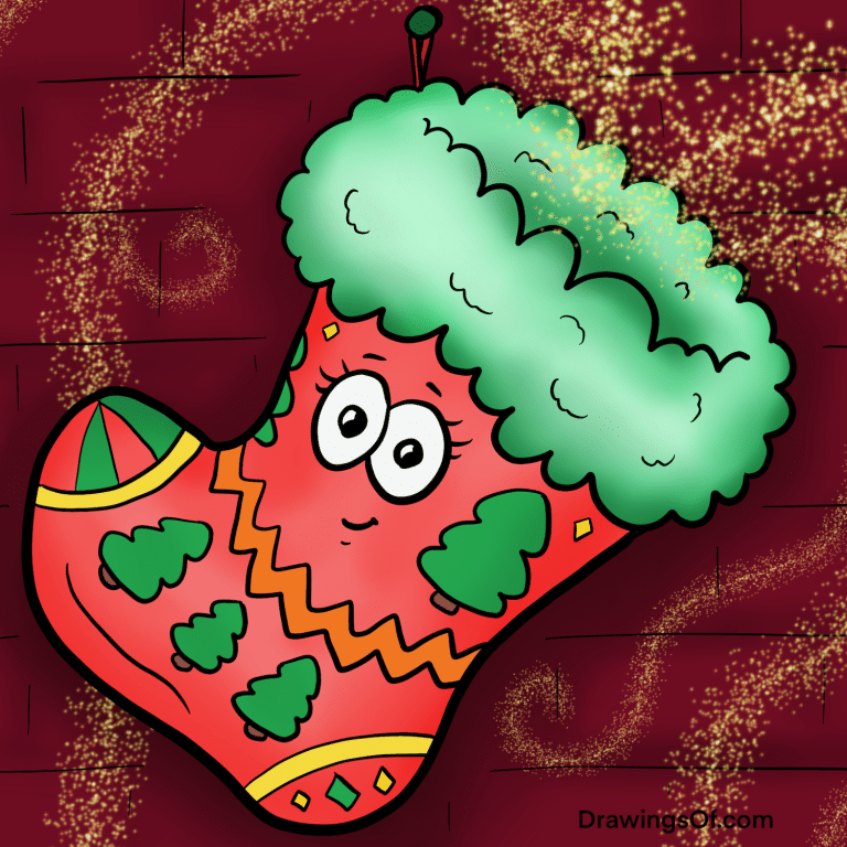 Christmas Stocking Drawing: Easy, Cute Cartoons - Drawings Of...