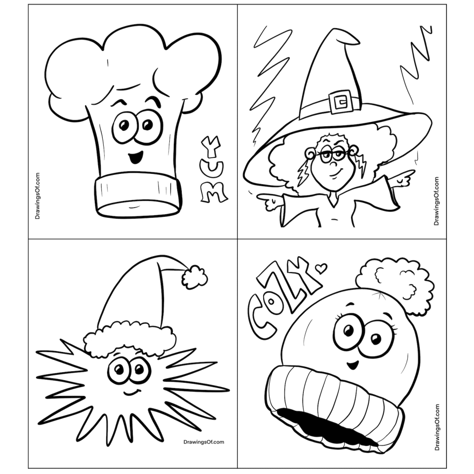 Hat Coloring Pages: Free Printable Sheets for Art Fun - Drawings Of...