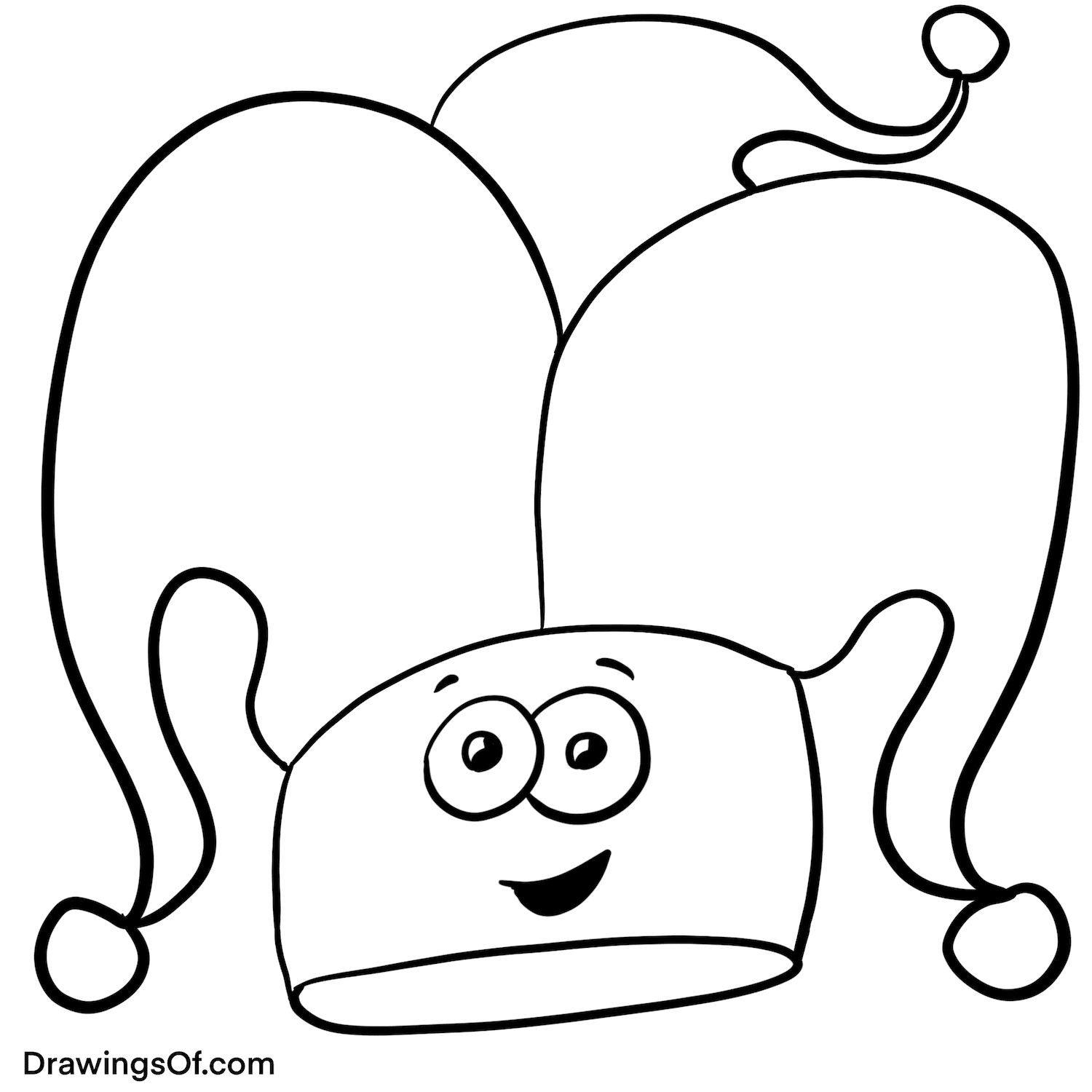 Jester Hat Drawing: Easy, Cute Cartoon Instructions - Drawings Of...