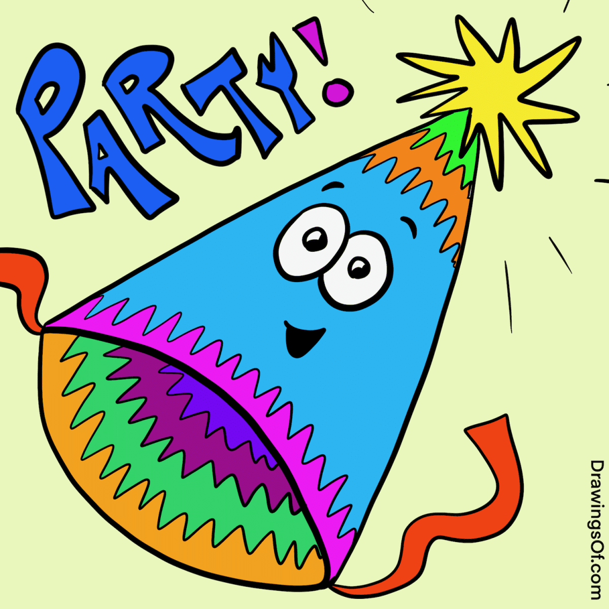 Party Hat Drawing: Easy and Cute Cartoons - Drawings Of...