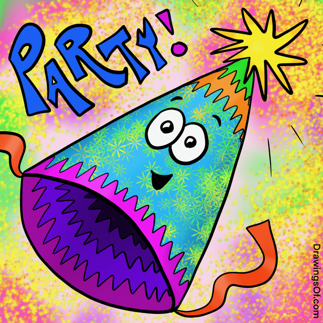Party Hat Drawing: Easy and Cute Cartoons - Drawings Of...