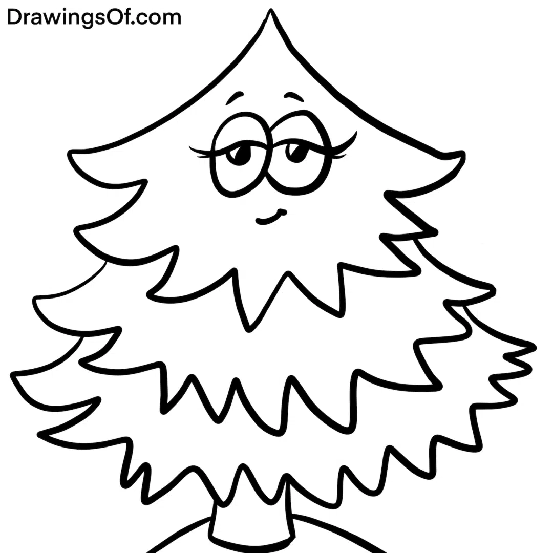 Pine Tree Drawing: Easy, Cute Instructions - Drawings Of...